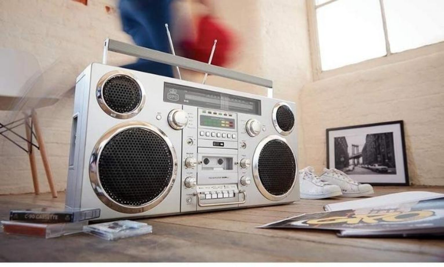 GPO Brooklyn Boombox: the 1980s CD and Cassette Player with Bluetooth ... GPO Brooklyn Boombox: the 1980s CD and Cassette Player with Bluetooth ...